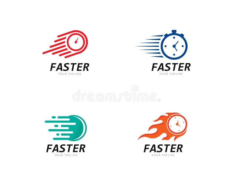 Faster and Speed Logo Template Vector Icon Illustration Stock Vector ...