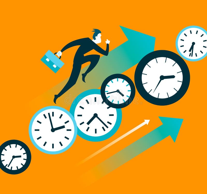 Faster Than Time. Push Forward Stock Vector - Illustration of abstract ...