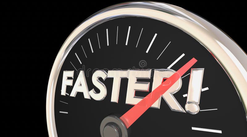 Faster Word Speedometer Quick Action Acceleration Stock Illustration ...