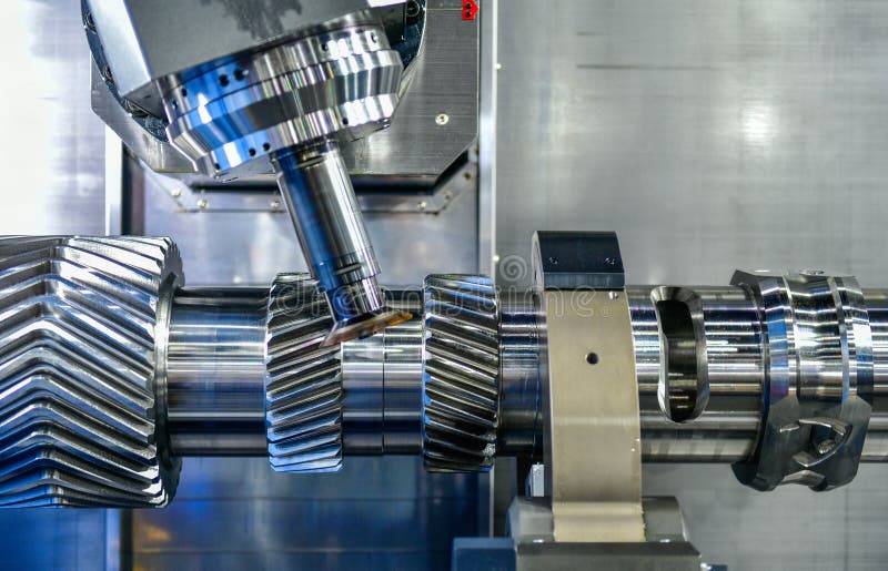 Fastest CNC Lathe Turning Machine Working Stock Image - Image of engine ...