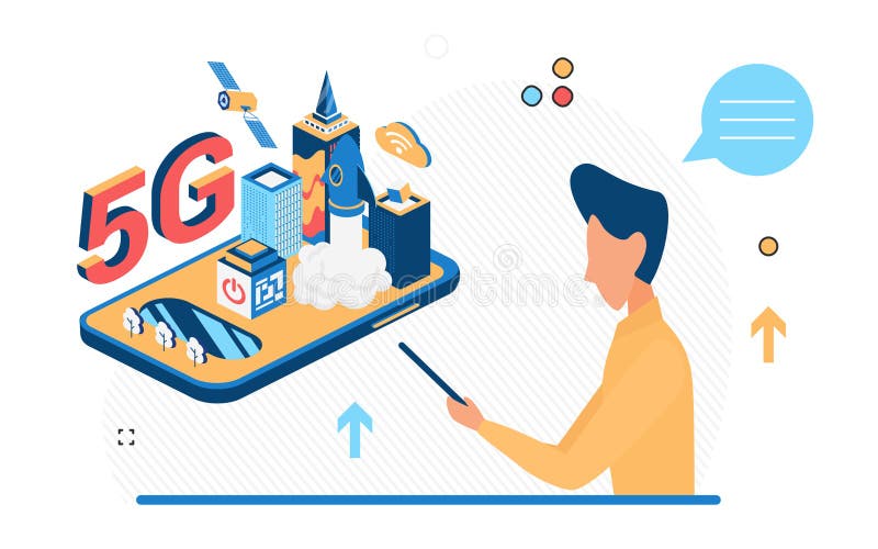 Fastest 5g Wireless Communication Cellular Network Stock Vector ...