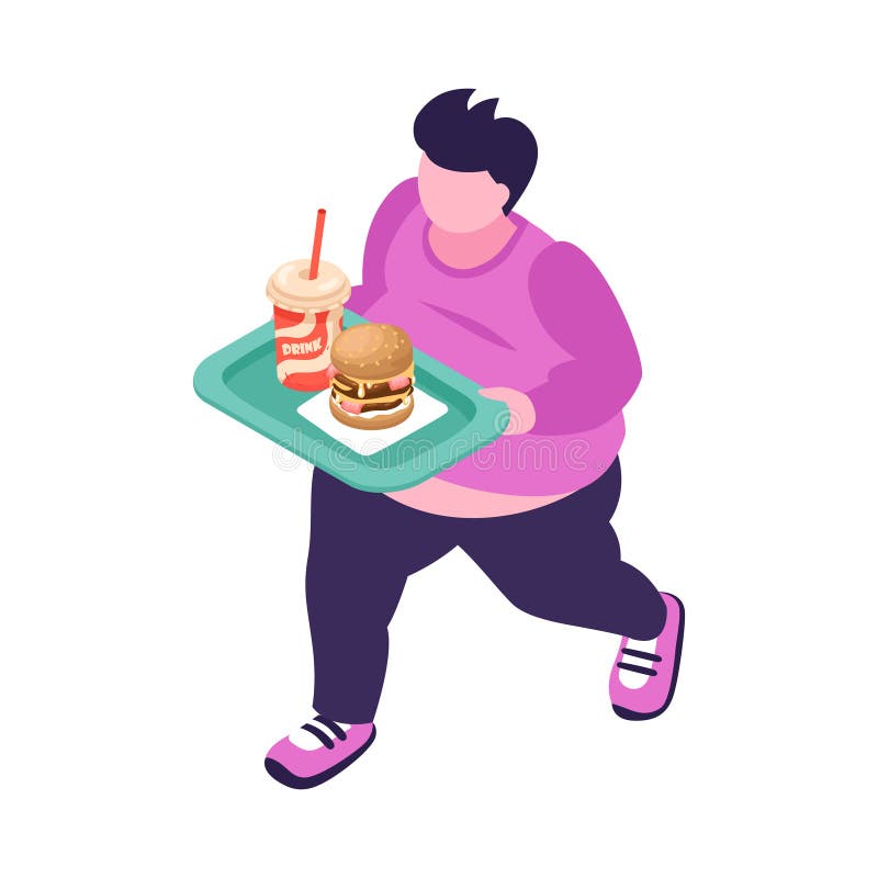 Fastfood Tray Overeating Composition Stock Vector - Illustration of ...
