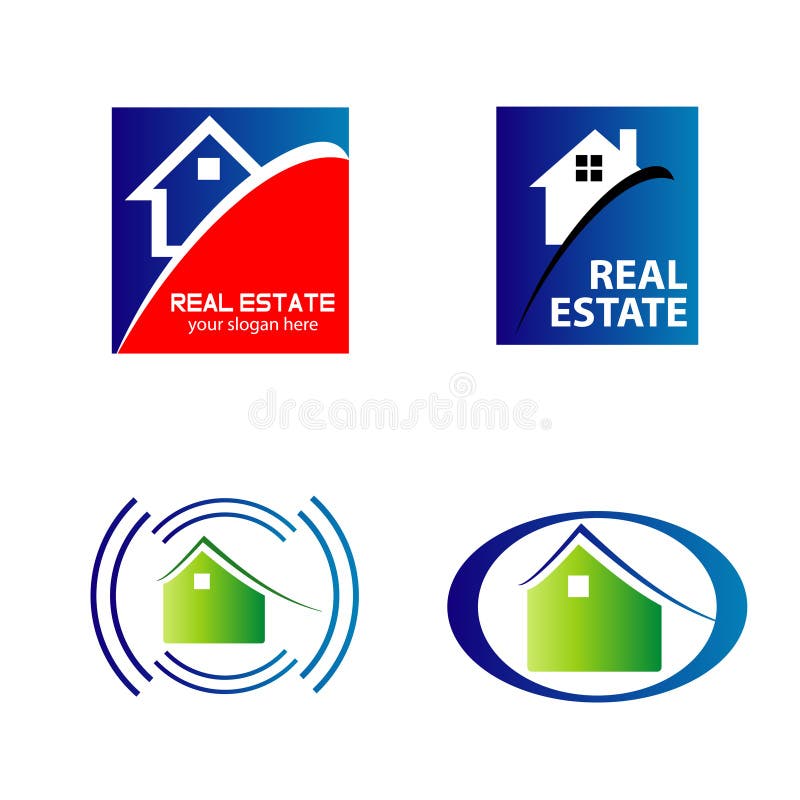 Ikoner Och Logotyper För Fastigheter Och Byggnation Vektor ...