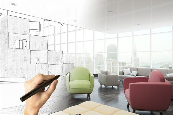 Fastighet-, Teknik- Och Planbegrepp Stock Illustrationer - Illustration ...