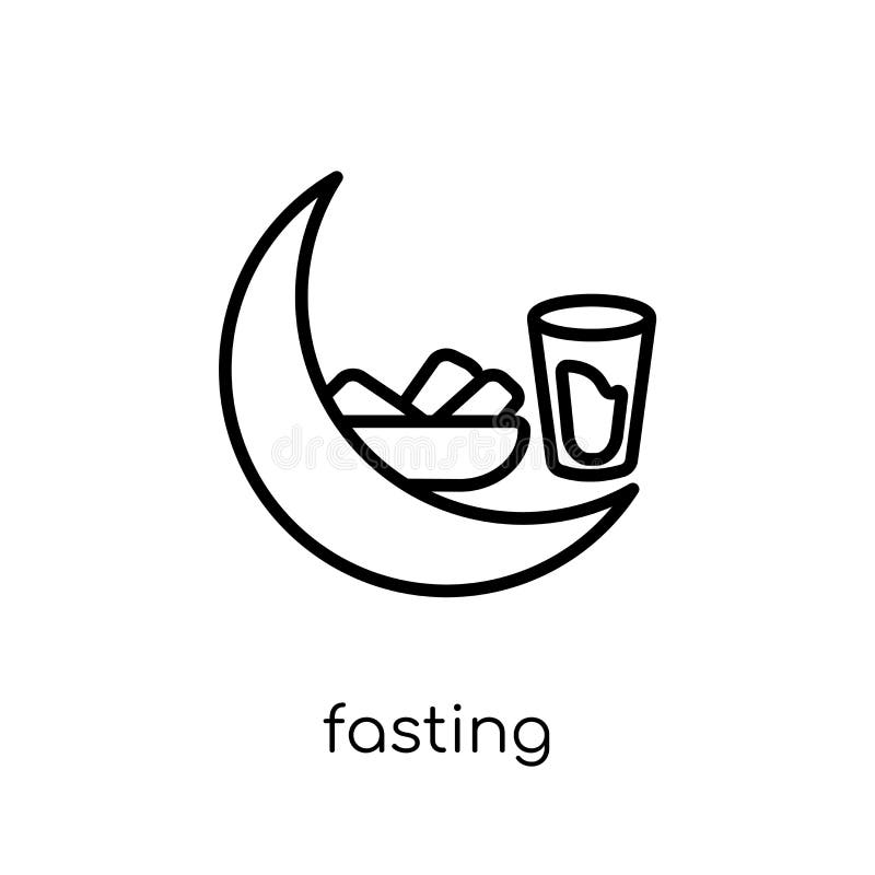 Fasting Icon. Trendy Modern Flat Linear Vector Fasting Icon on W Stock ...