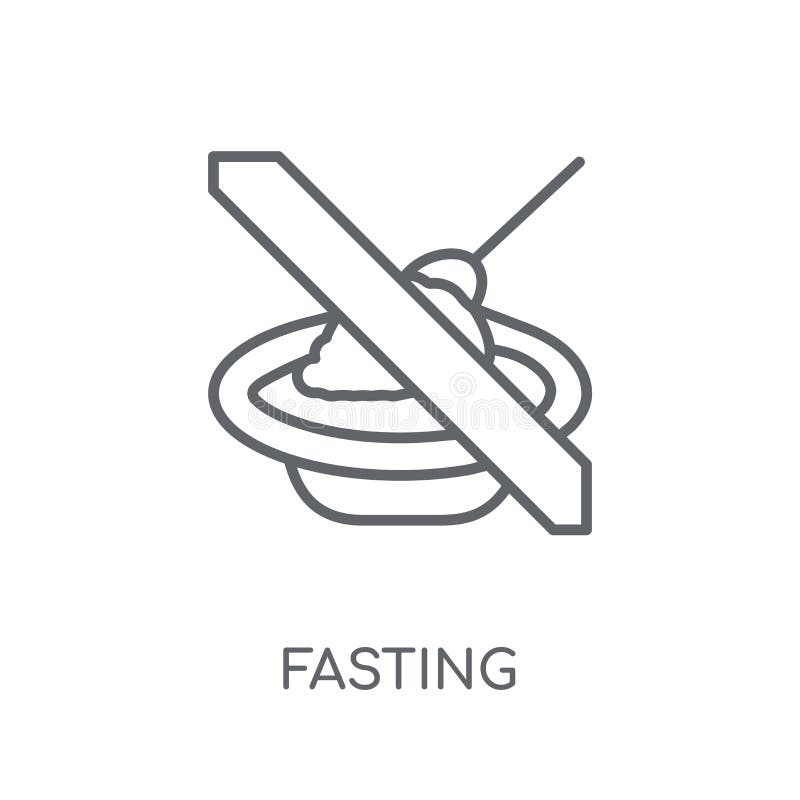 Fasting Outline Vector Icon. Thin Line Black Fasting Icon, Flat Vector ...