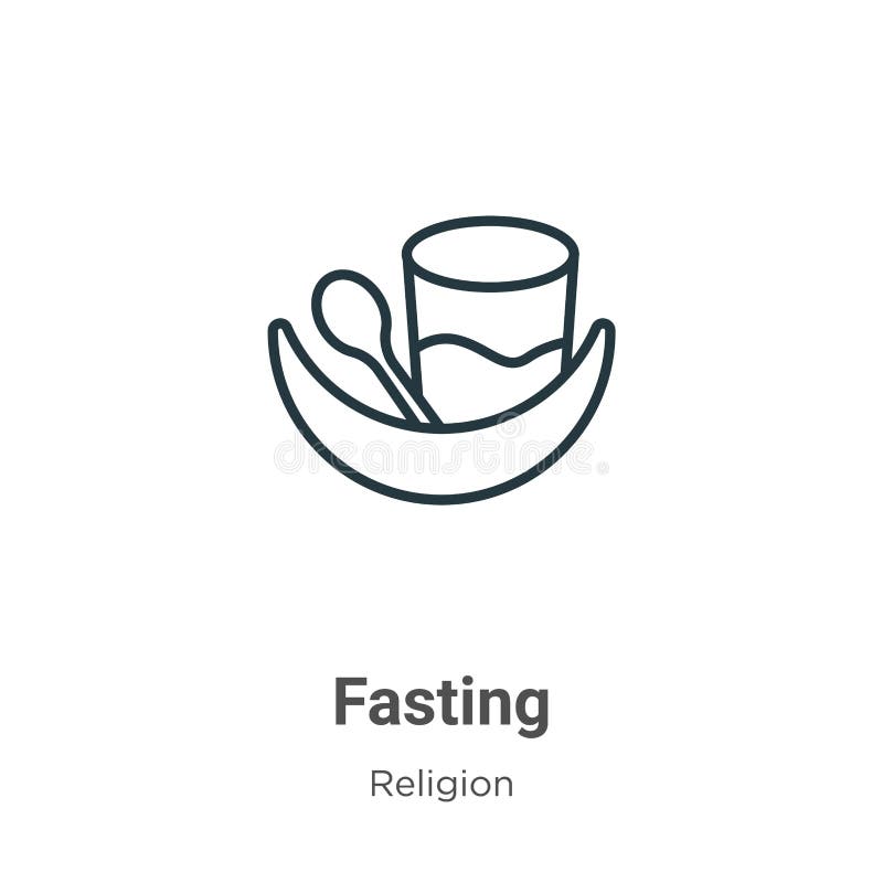 Fasting Outline Vector Icon. Thin Line Black Fasting Icon, Flat Vector ...