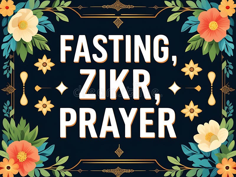 Fasting Zikr Prayer a Spiritual Practice Guide Stock Illustration ...