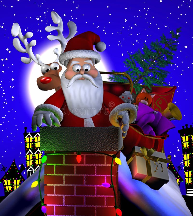 Varmt bada jultomten stock illustrationer. Illustration av ferie - 33033674