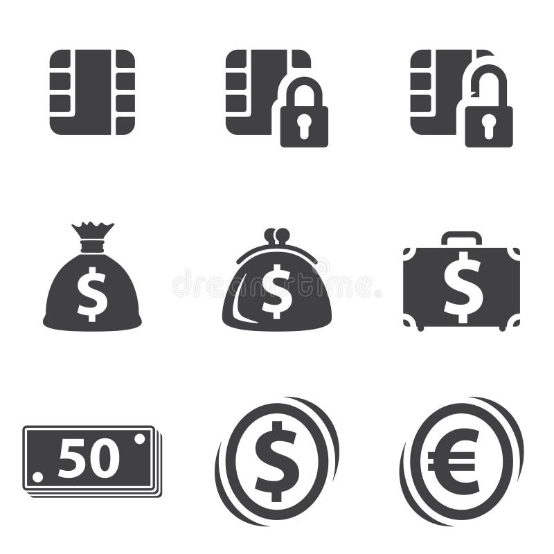 Fastställd Symbol För Pengar Stock Illustrationer - Illustration av ...