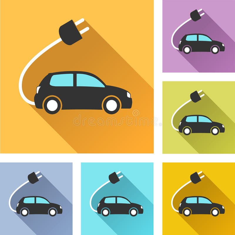 Elbil vektor illustrationer. Illustration av ekonomi - 33842725