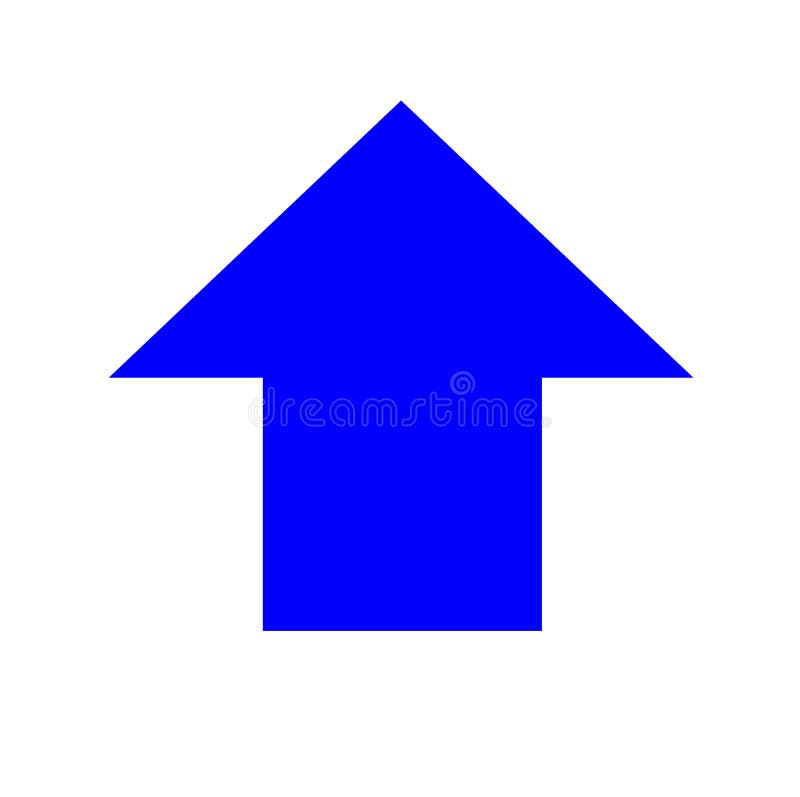 Blue Large Upward or Forward Pointing Solid Arrow Icon Sketched As ...