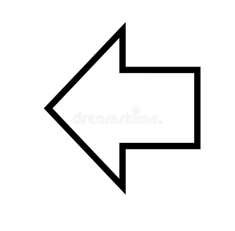 Black Large Reverse or Left Pointing Solid Arrow Icon Sketched As ...