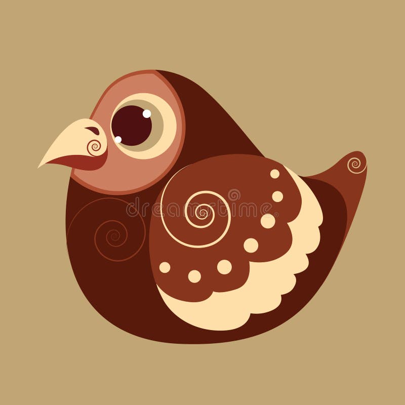 Fat Bird Cute Abstract Prehistoric Color Stock Vector - Illustration of ...