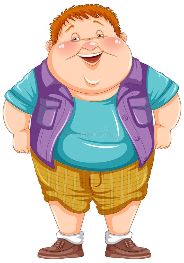 Fat boy cartoon character stock vector. Illustration of cartoon - 281648634