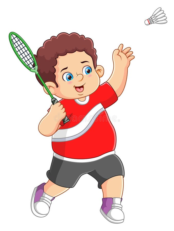 Boy Badminton Racket Stock Illustrations – 597 Boy Badminton Racket ...