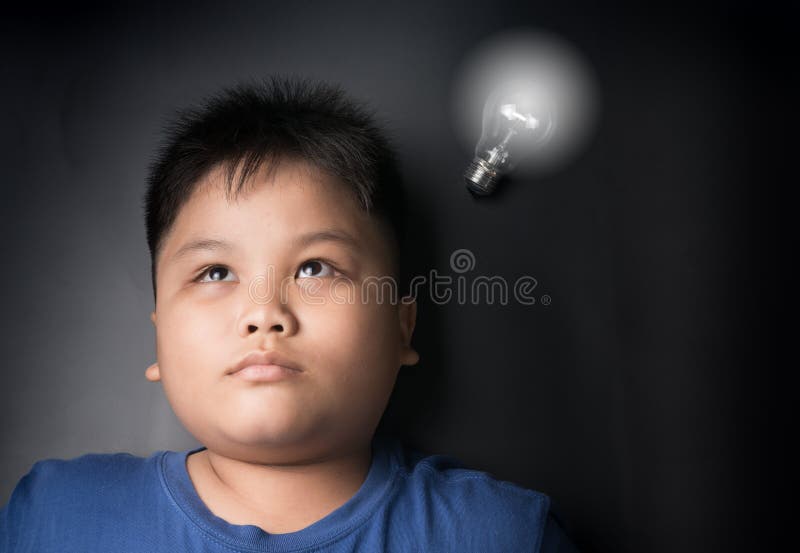 Fat boy thinking stock image. Image of person, thinking - 74078233