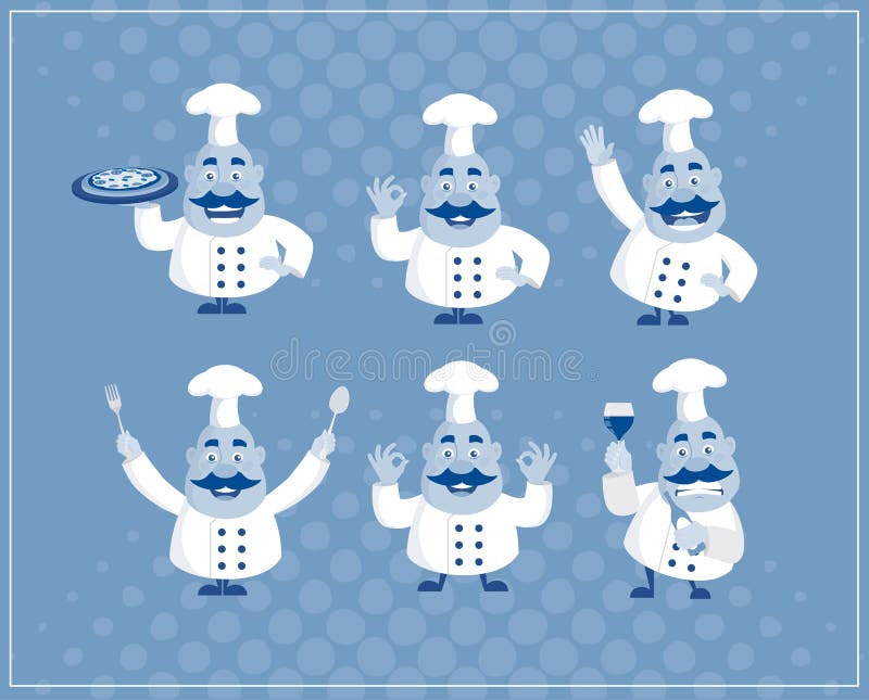 Fat Cartoon Chef Text Logos Flat Vector Illustration Design Stock ...
