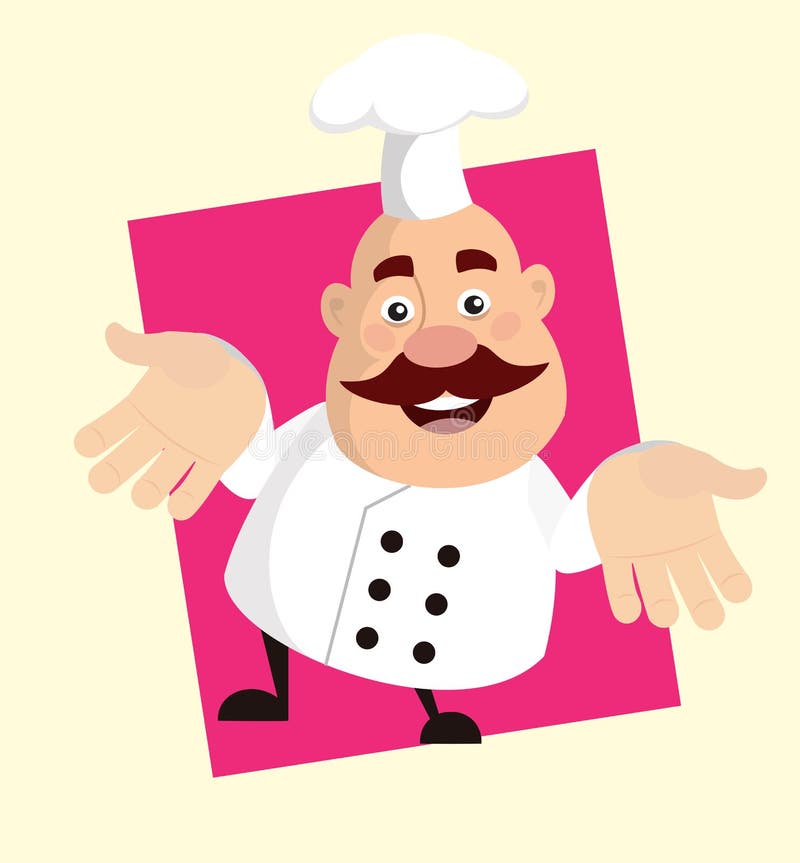 Fat Cartoon Chef Funny Flat Vector Illustration Design Stock Vector ...