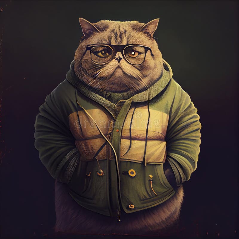 Fat Cat Dressed As Teacher. Stock Image - Image of lesson, stylish ...