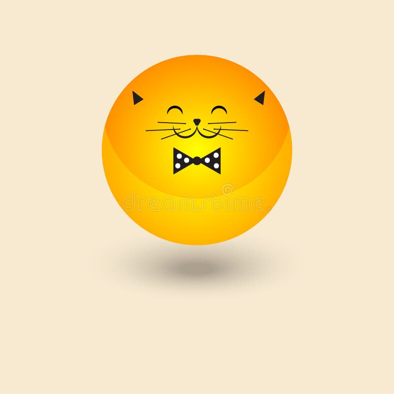 Fat cat smiley stock vector. Illustration of emotion - 87443355