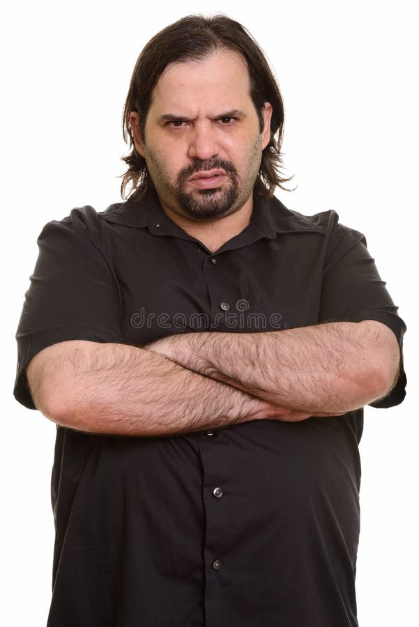 Fat Angry Caucasian Man Looking at Camera Stock Photo - Image of beard ...