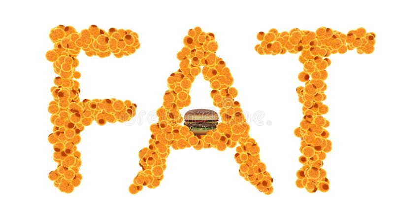 Fat Cells Concept. Word Fat Isolate on White Background Stock ...
