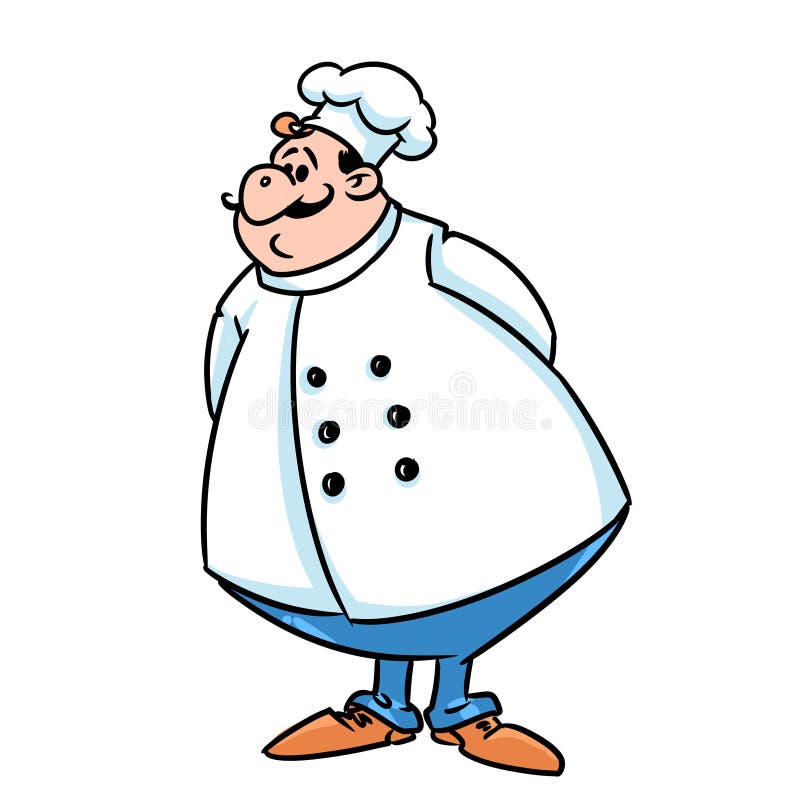 Fat Chef Man Character Illustration Cartoon Stock Illustration ...
