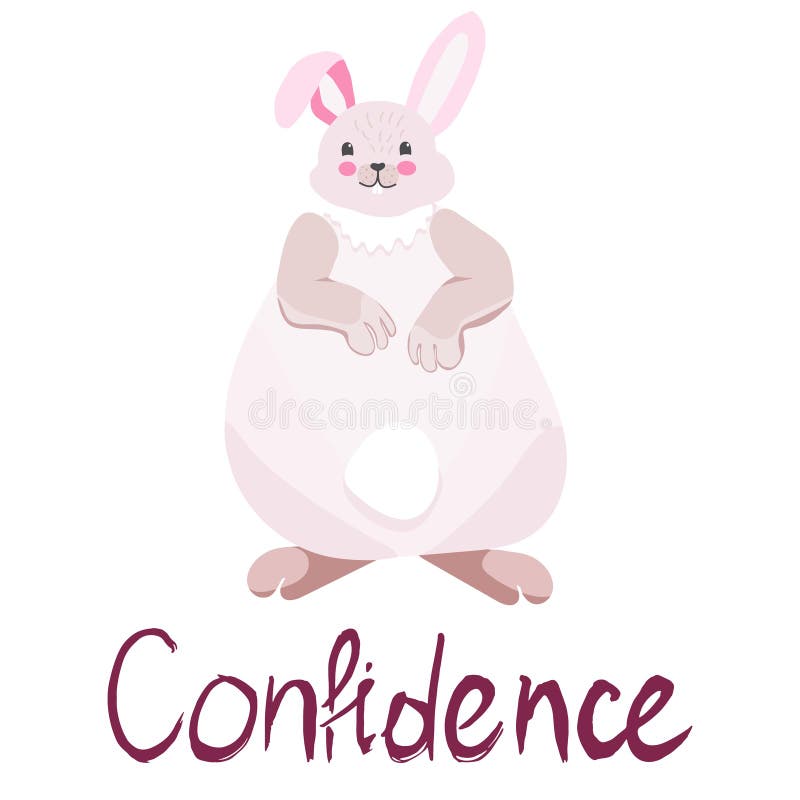 Confident Bunny Girl Next To a Heart Inside a Balloon Stock Vector ...