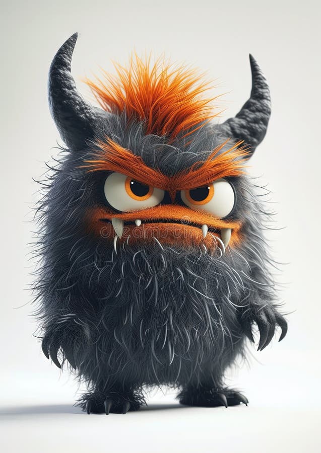 Fat Cute Fluffy Devil Character Generative AI Stock Illustration ...