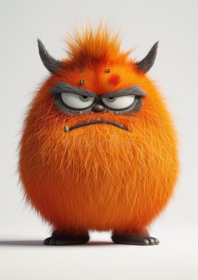 Fat Cute Fluffy Devil Character Generative AI Stock Illustration ...