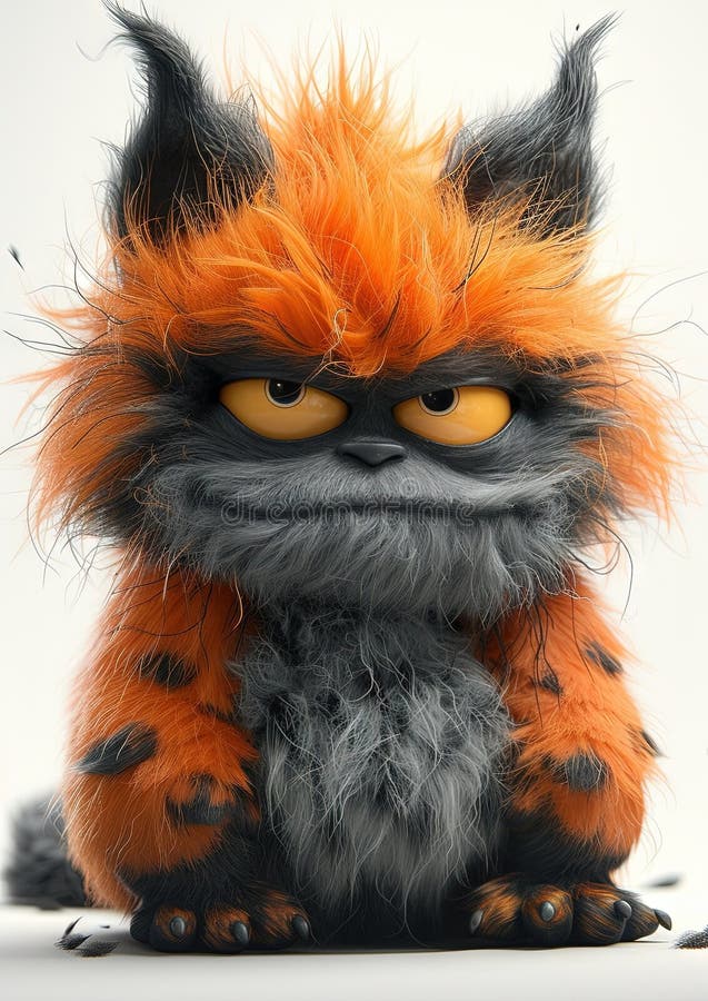 Fat Cute Fluffy Devil Character Generative AI Stock Illustration ...