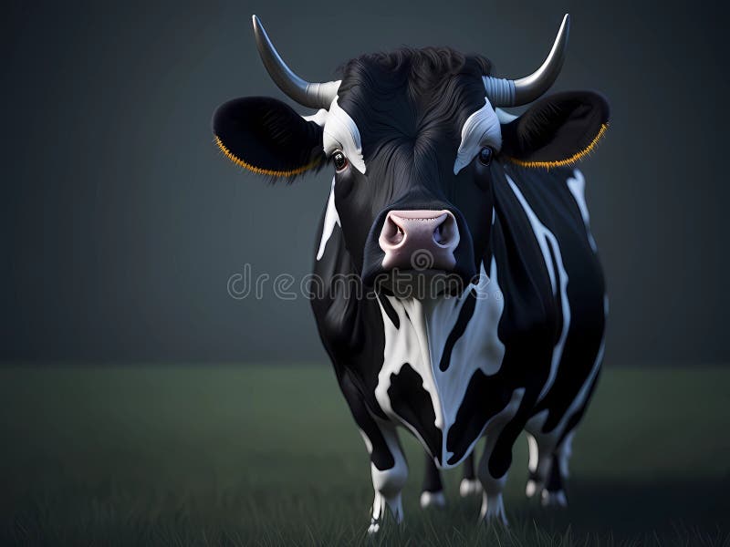 A Fat Dairy Cow on the Farm Stock Illustration - Illustration of white ...