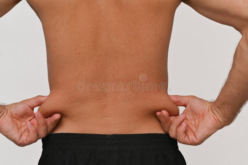 Fat Deposits of a Man on Side Stock Image - Image of skin, fingers ...