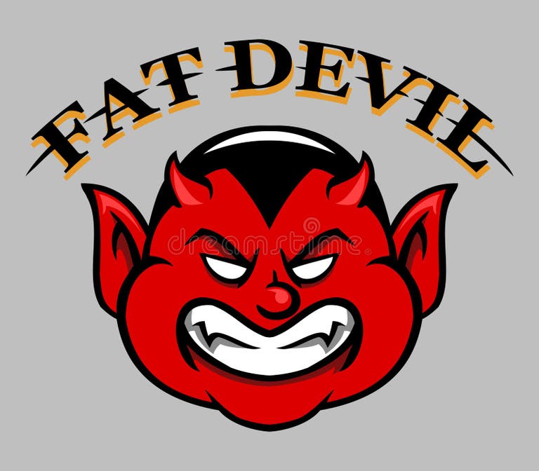 Fat Devil Face stock vector. Illustration of vector, horns - 86143687