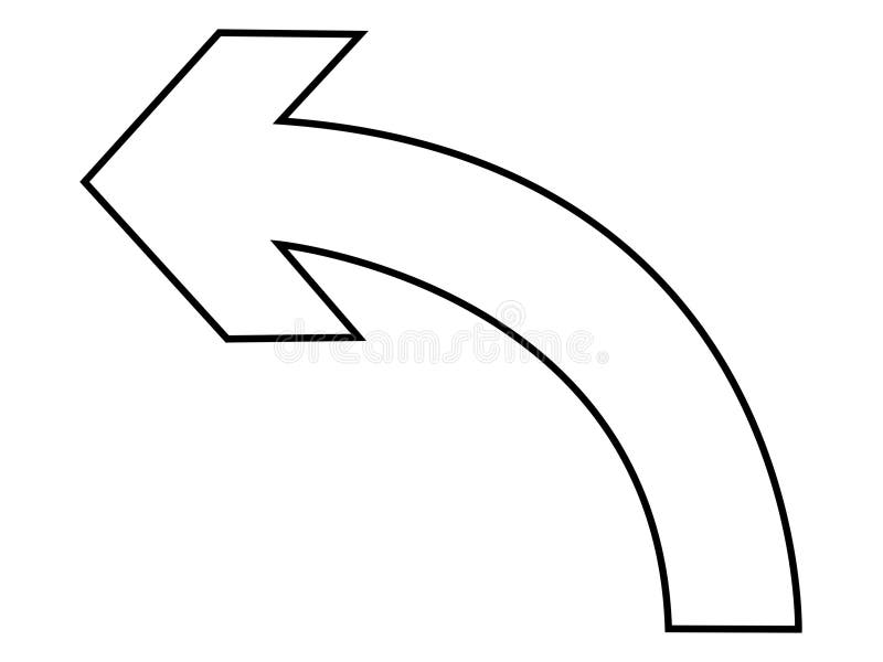 Fat Digit Sharp Curve Tail Left Turn Stock Illustration - Illustration ...