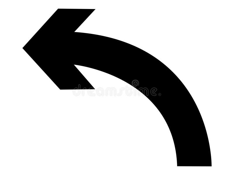 Fat Digit Sharp Curve Tail Left Turn Stock Illustration - Illustration ...