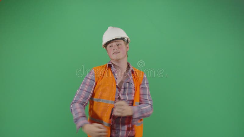 Fat Engineer Dancing Funny on Friday Stock Footage - Video of break ...