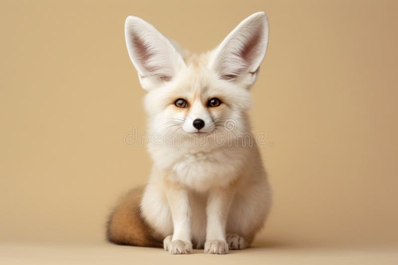 Portrait of Fat Fluffy Fennec Fox Generative AI Stock Illustration ...
