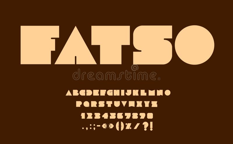 Fat Font, Bold Geometric Type, Abstract Typeface Stock Illustration ...