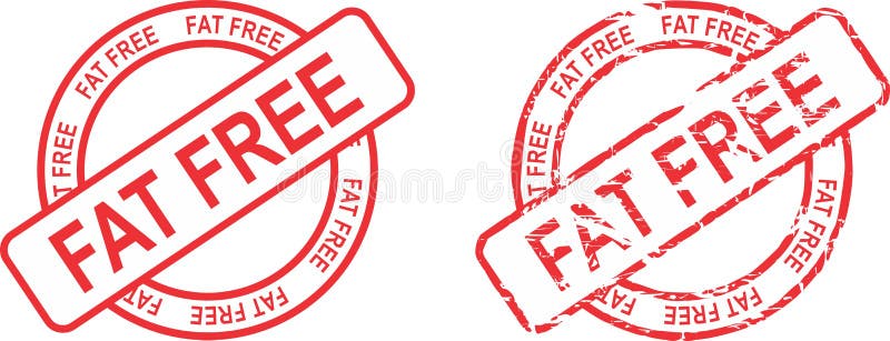 Fat Free Circle Red Stamp Sticker Stock Vector - Illustration of notice ...