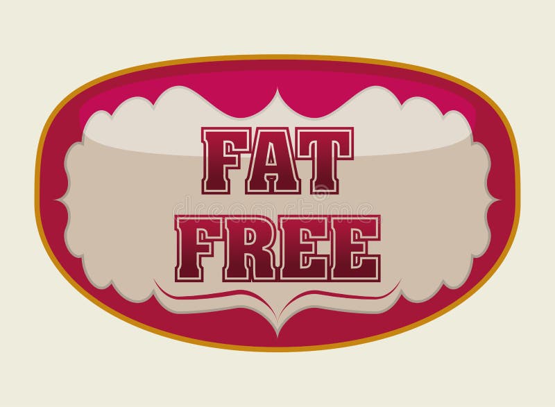 Fat free design stock vector. Illustration of label, hand - 59803247