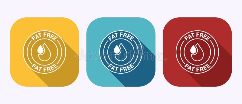 Fat Free Icon Design Illustration. Zero Fat Circle Badge Label in ...