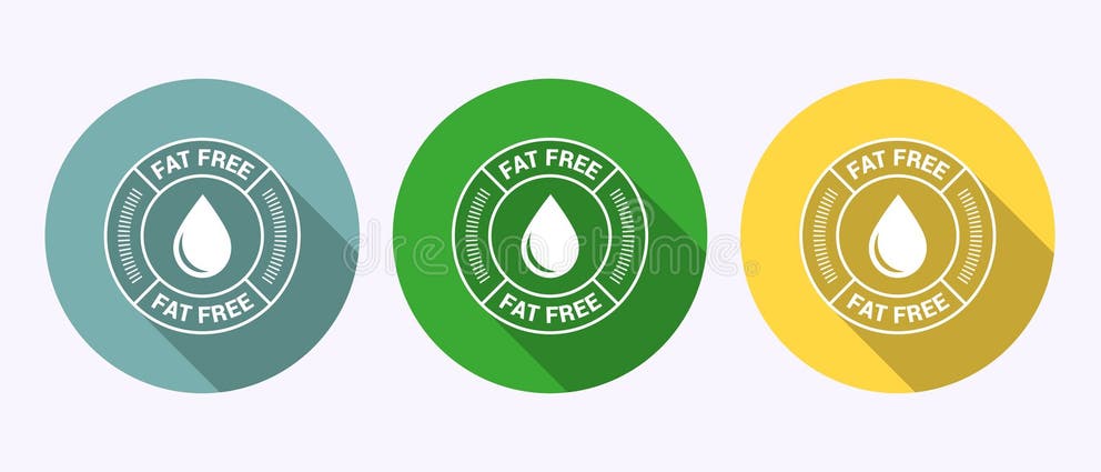 Fat Free Icon Design Illustration. Zero Fat Circle Badge Label in ...