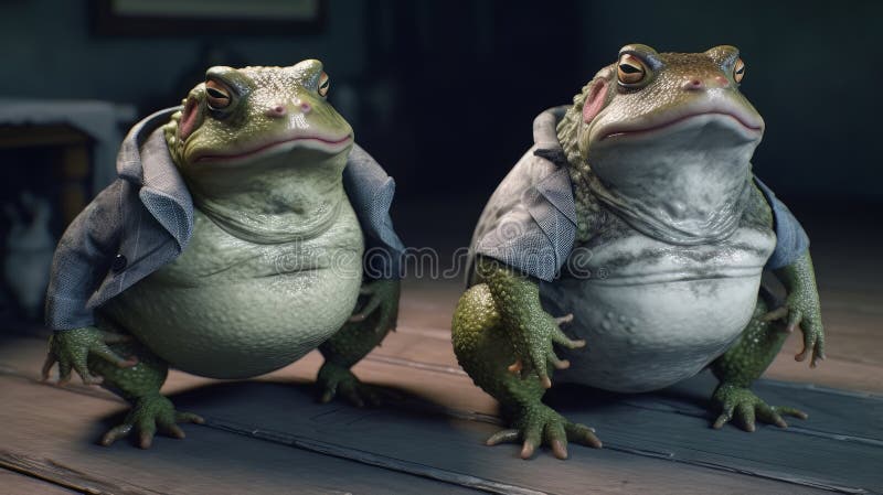 Fat Frogs in the Clothes. Generative Ai Stock Image - Image of ...