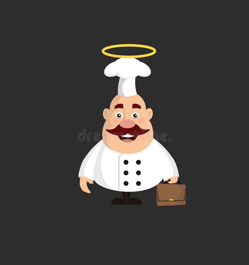 Fat Funny Chef - Standing and Smiling Stock Vector - Illustration of ...