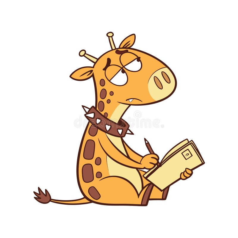 Fat Giraffe Journaling Vector Illustration Stock Image - Illustration ...