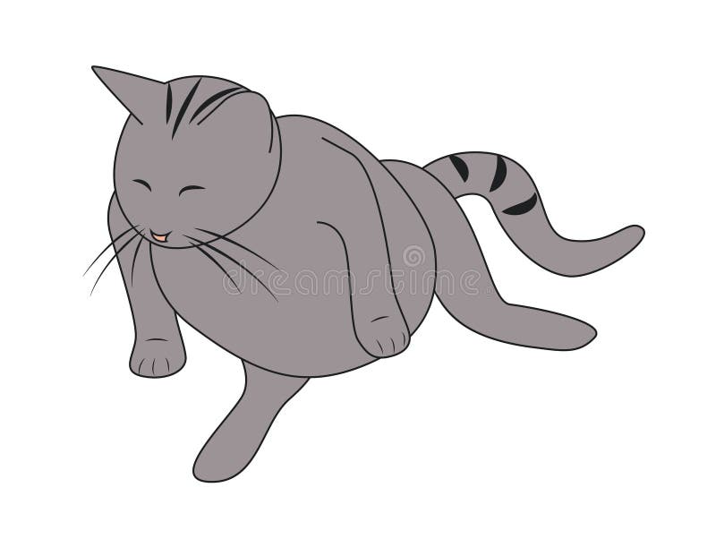 Cartoon Fat Grey Cat Stock Illustrations – 783 Cartoon Fat Grey Cat ...