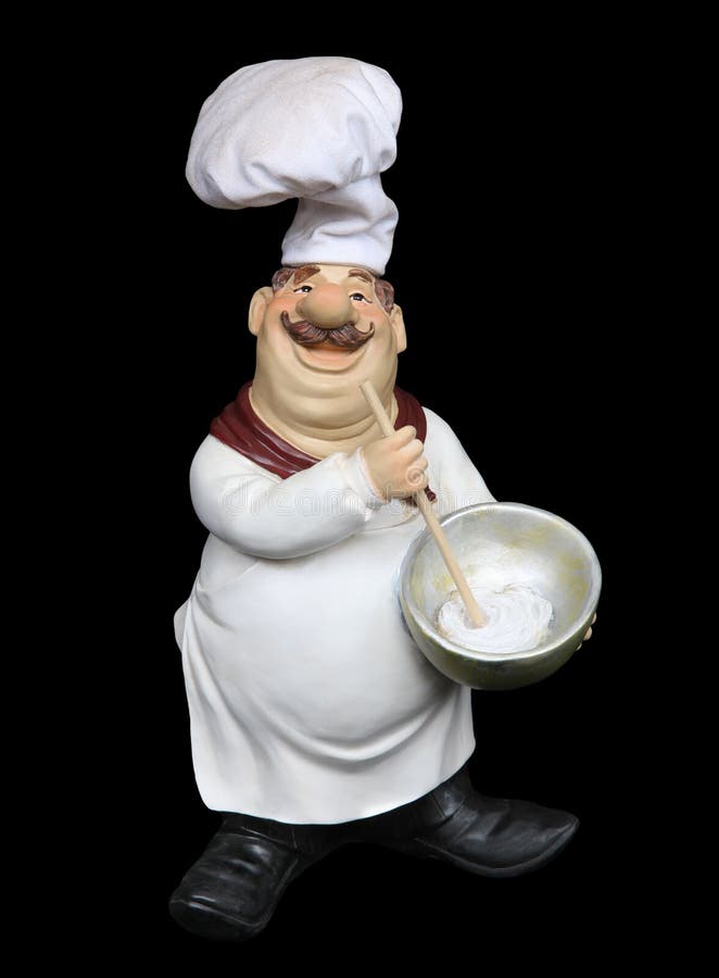 Fat Italian Chef Over Black Stock Image - Image of overweight, person ...