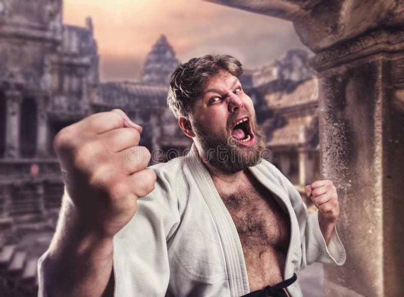 Karate Fighter Pointing at You Stock Photo - Image of karateka, kata ...